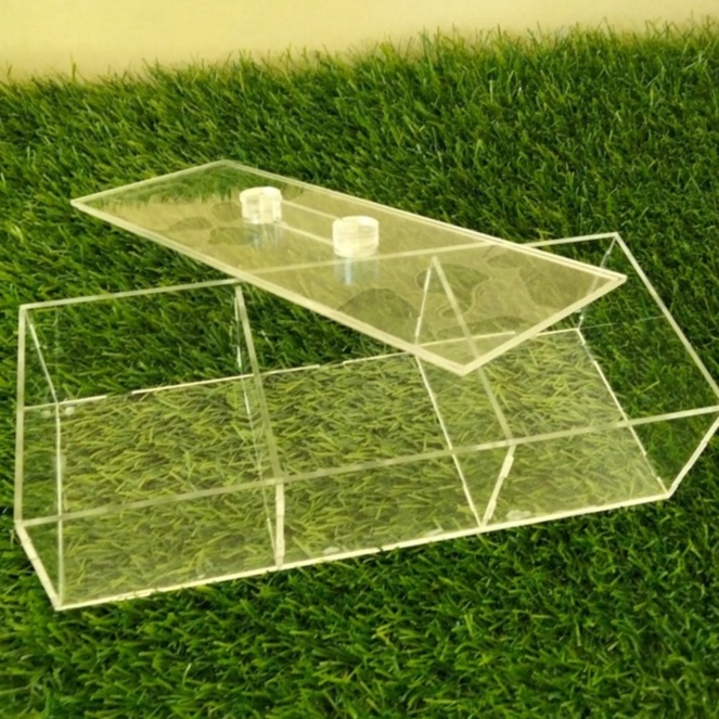 Jual KOTAK AKRILIK SERBAGUNA 3SLOT+PENUTUP / KOTAK ORGANIZER AKRILIK ...