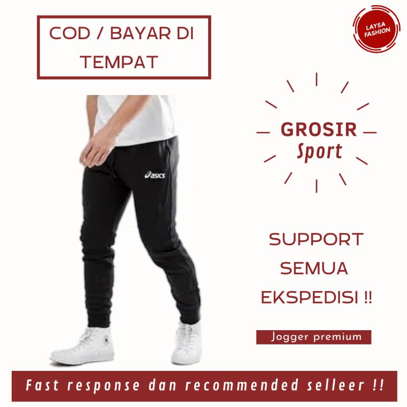Jual COD TERMURAH Celana Joger Jogger Logo Asics Training Panjang ...