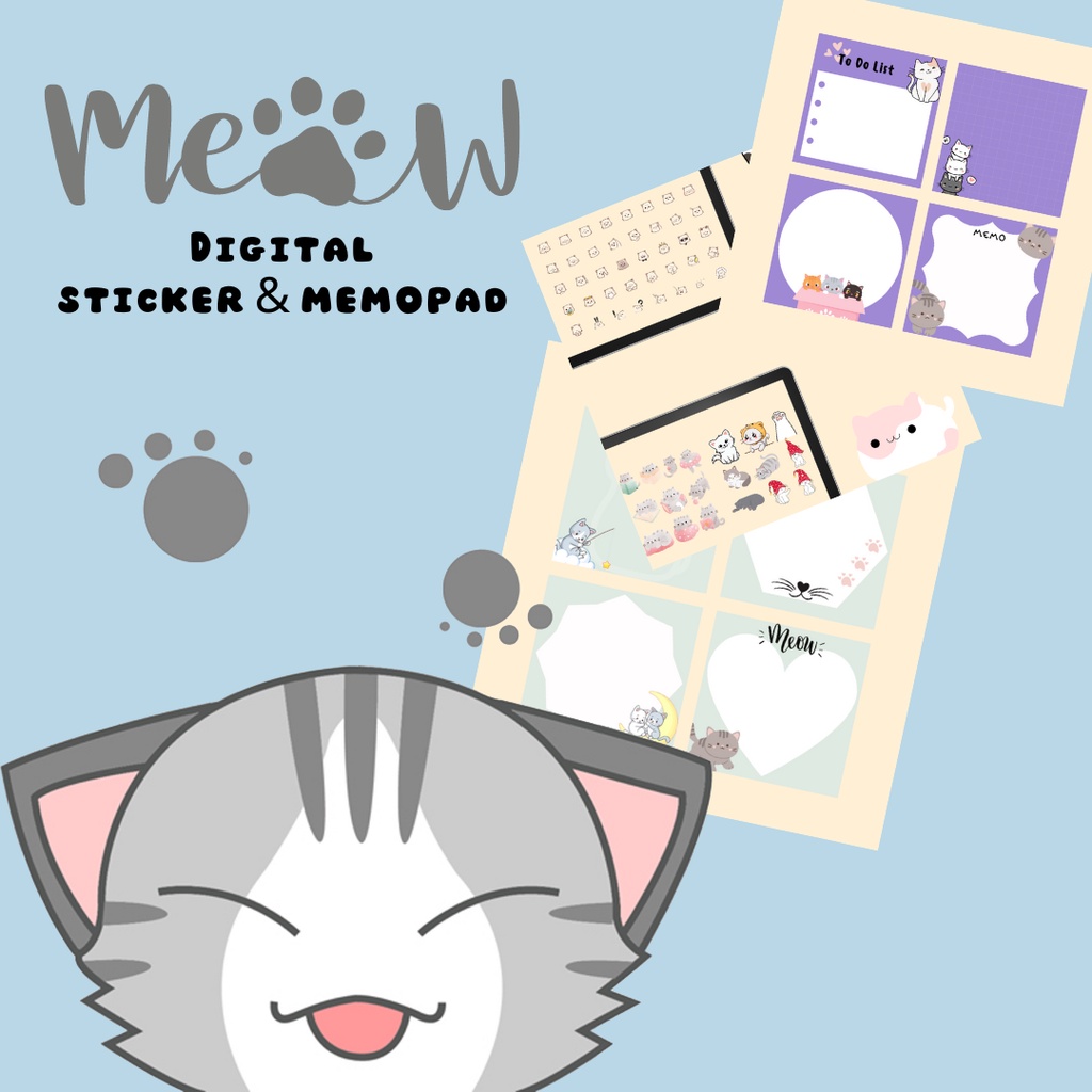 Jual Sticker Digital Functional Aesthetic Colorful --- Meow Digital ...