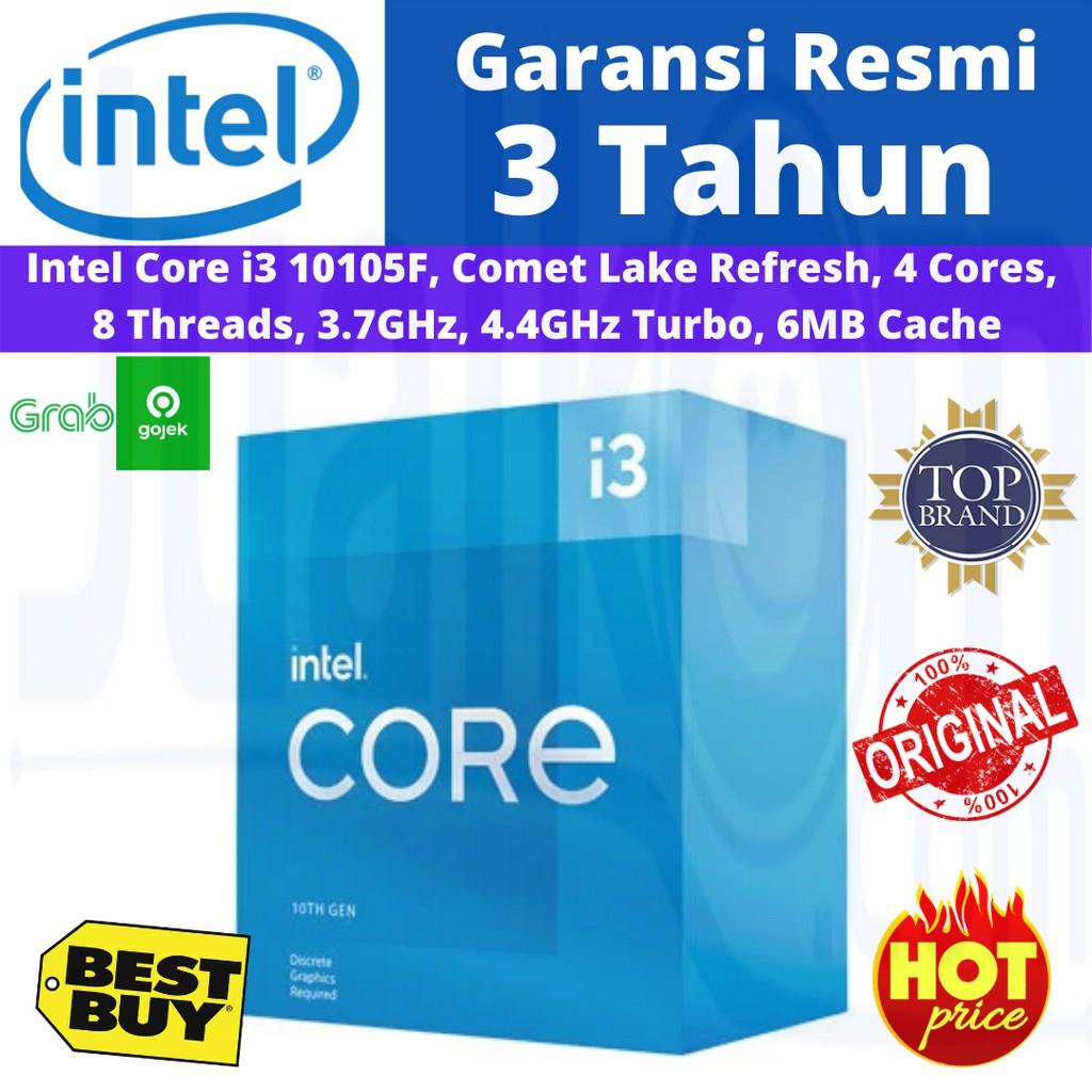 Jual Intel Core i3-10105F Box Socket LGA1200 DDR4 Processor i3 10105F ...