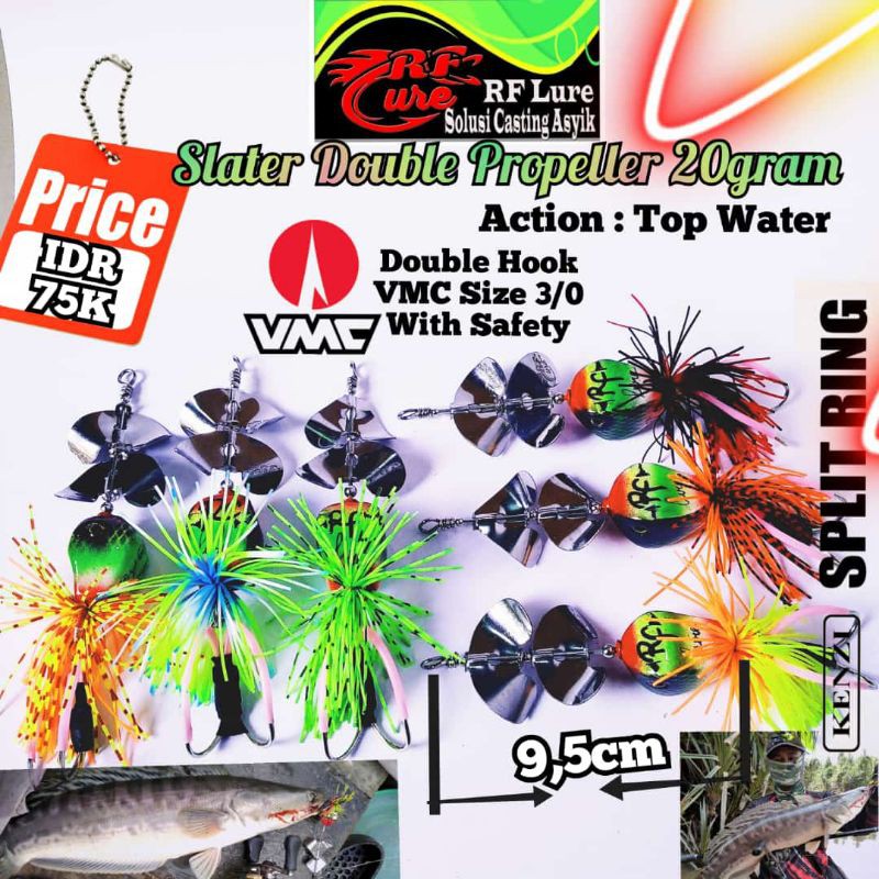 Jual umpan slater double propeler RF lure | Shopee Indonesia