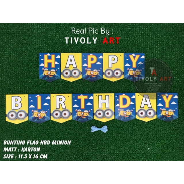 Jual Bunting Flag Happy Birthday / Bunting Flag HBD Minion | Shopee ...