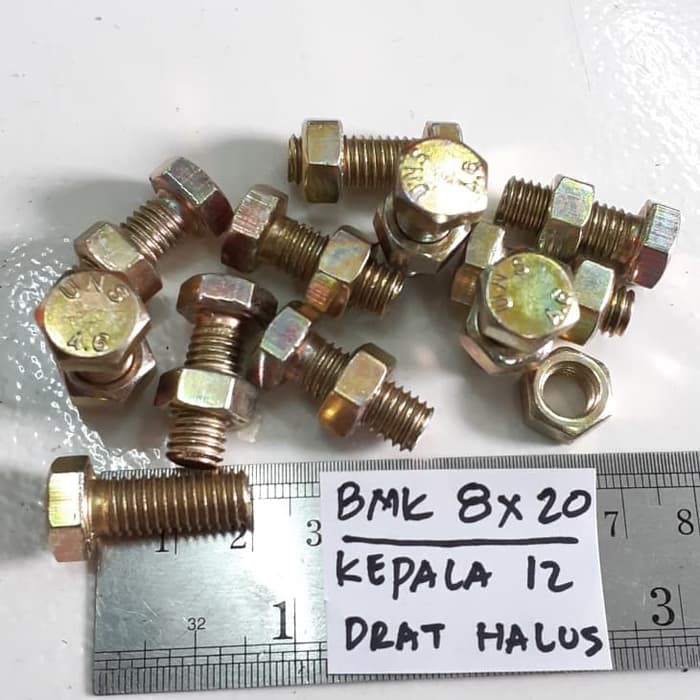 Jual Baut M8 x 20 / Kunci Baut 12 BMK Baut M8x20 per 10 pcs | Shopee ...