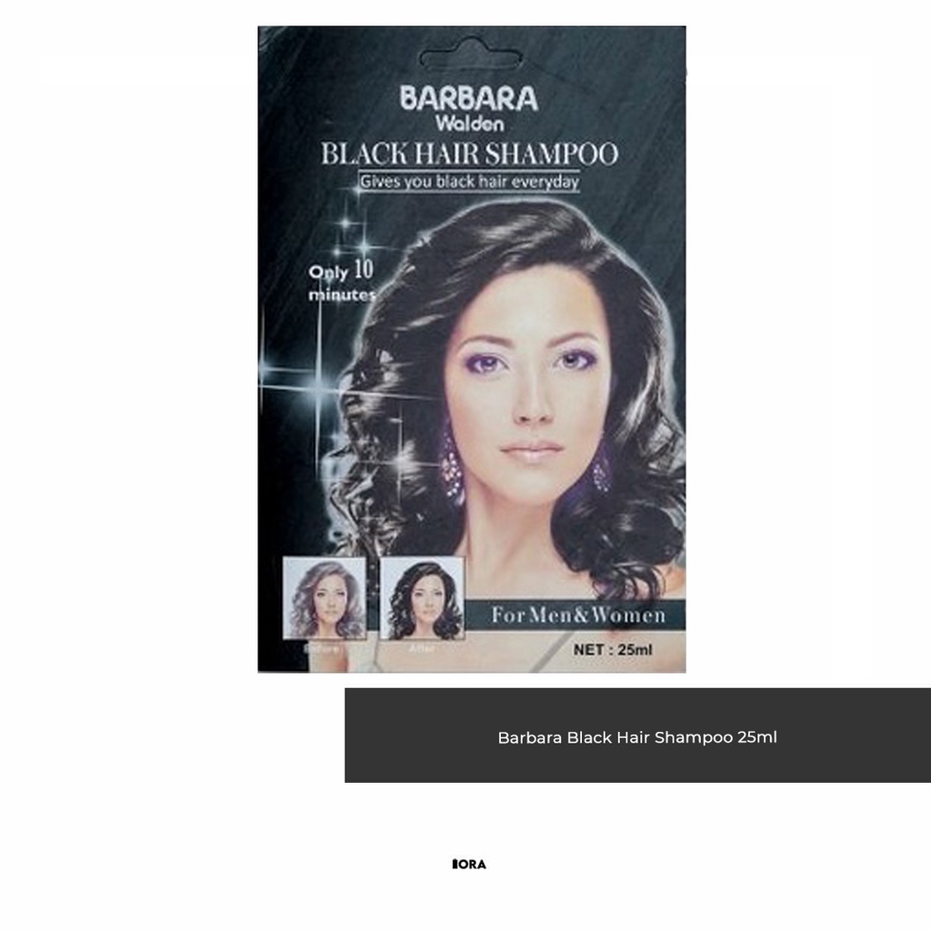 Jual Barbara Black Hair Dye Shampoo 25ml - Cat Rambut Hitam | Shopee ...