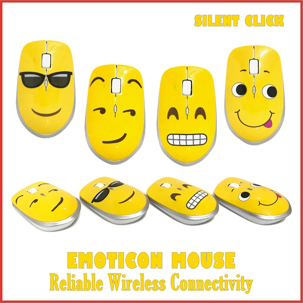 Jual Mouse Wireless Motif Emoticon | Shopee Indonesia