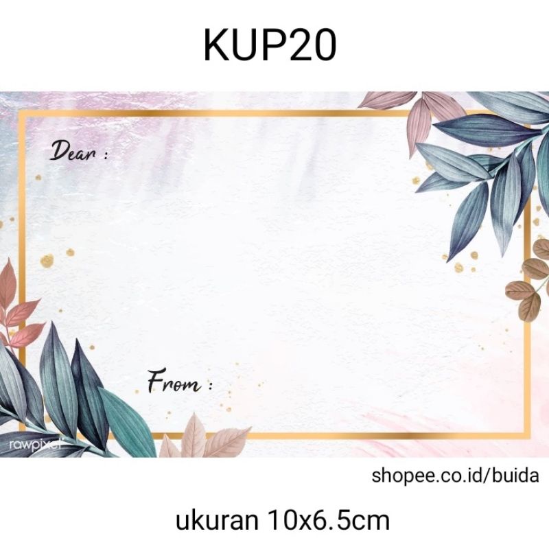 Jual Kartu Ucapan Polos Kosong Blank Motif Shabby Natural label stiker ...