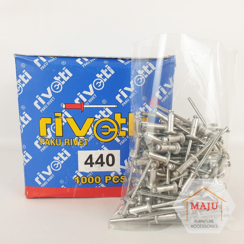 Jual Paku Rivet 100 pcs 423 429 435 440 450 529 540 550 3,2 mm 4 mm RIVETTI MASTER Eceran Obral ...