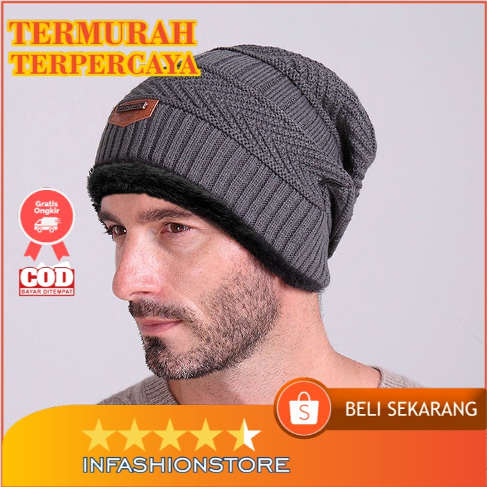 Jual PROMOO Topi Kupluk Wool Winter Beanie Hat KUPLUK pegunungan anti ...