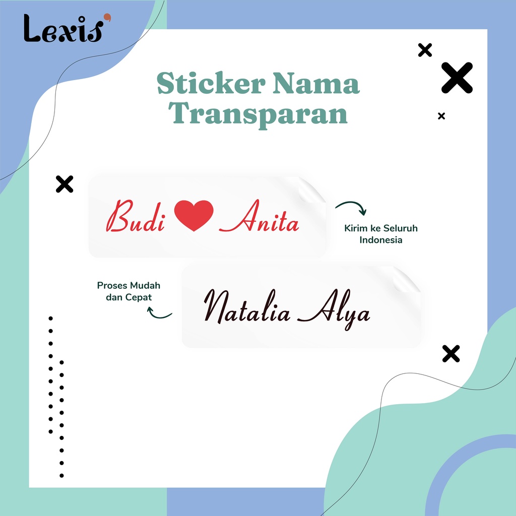 Jual Stiker Nama Transparan Souvenir - Stiker Nama Pernikahan - Sticker ...