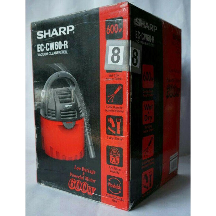 Jual Sharp Vacum Cleaner Wet & Dry ( Basah & Kering ) EC-CW60 | Shopee ...