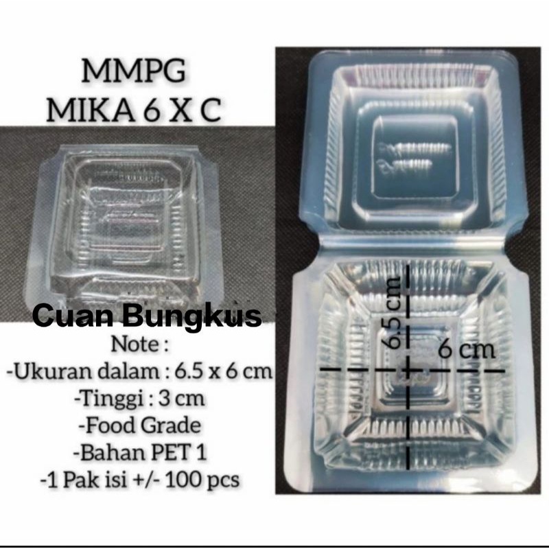 Jual Mika Plastik MMPG 6X | 6XC @100pcs | Mika Kue Makanan Ukuran 6X ...