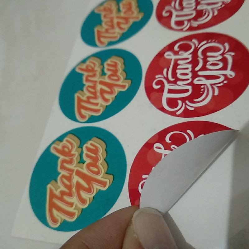Jual Cetak stiker label thank you/label kemasan kue kering | Shopee ...