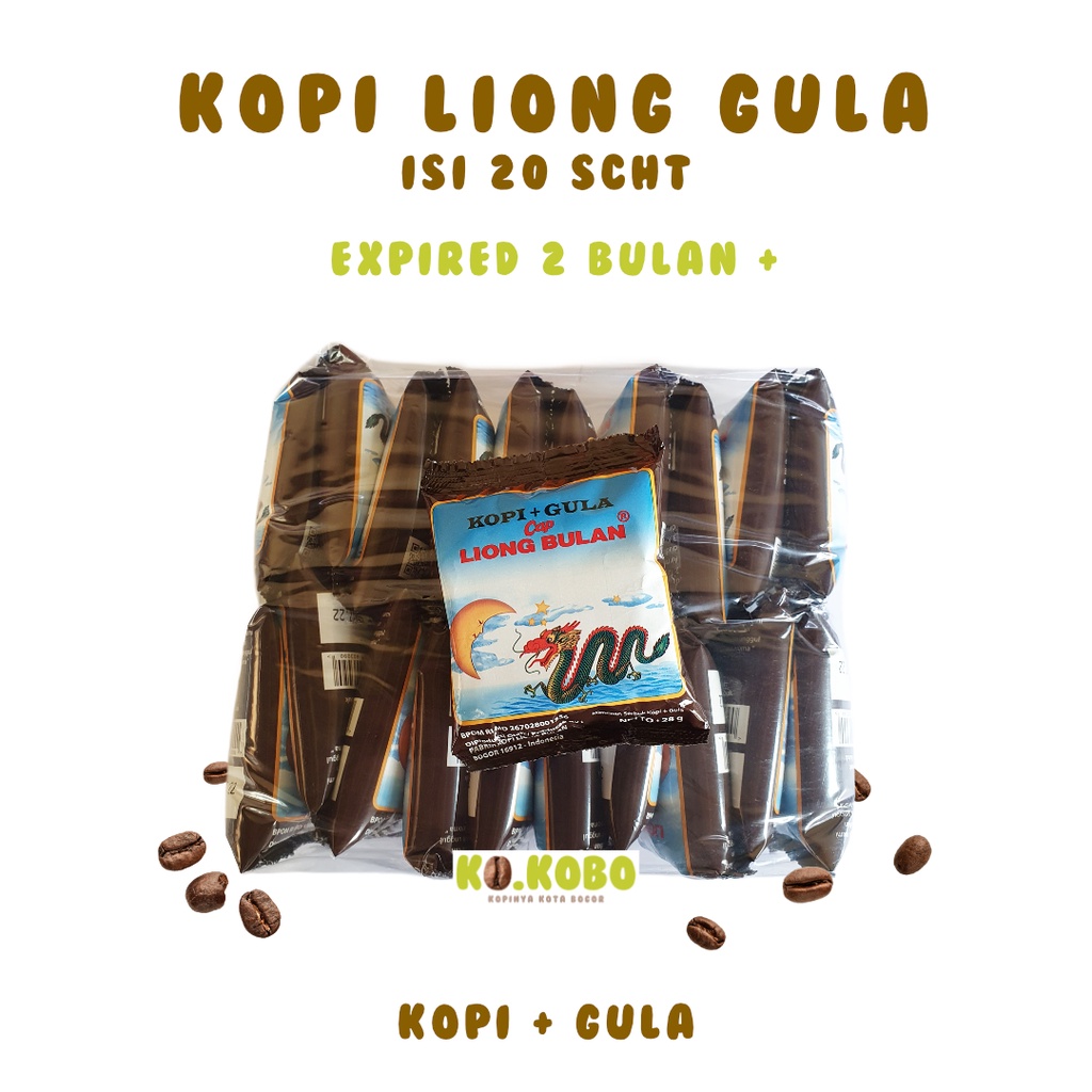 Jual Kopi Liong Bulan Plus Gula isi 20 Sachet @28gr Kopi Legend Bogor ...