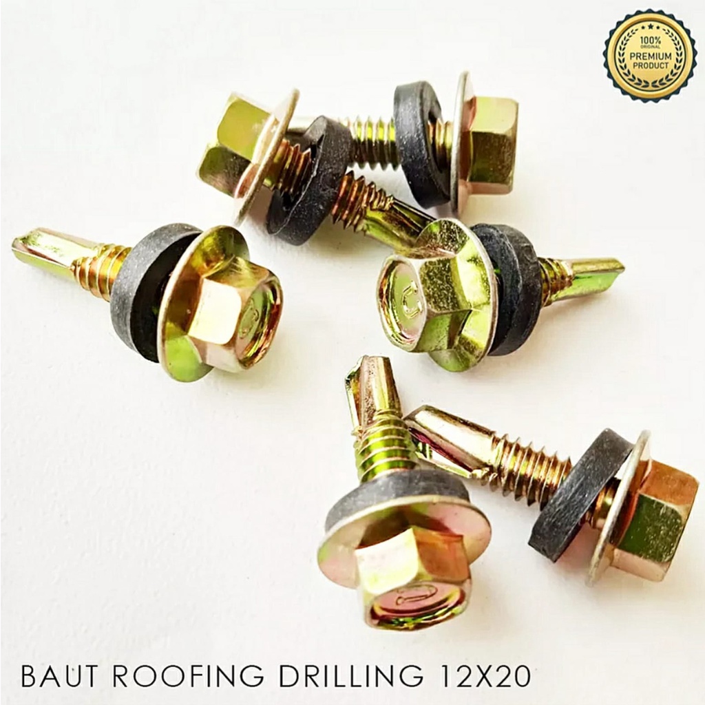 Jual Baut Roofing ukuran 12x20 isi 100pcs baut Self Drilling Screw ...