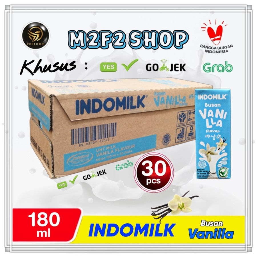 Jual Susu Indomilk Busan Vanilla | Vanila Kotak UHT - 180 ml Kemasan ...