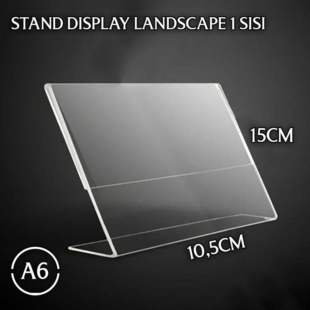 Jual Tent Card Acrylic Display A6 Landscape / Stand Akrilik Tent Holder ...