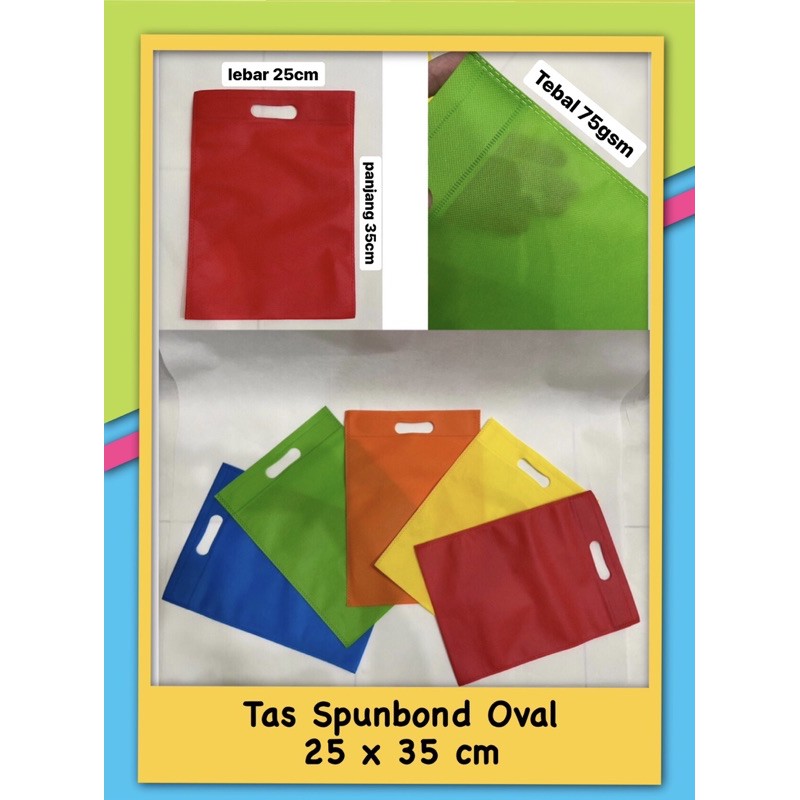 Jual TAS KAIN SPUNBOND OVAL 25x35cm / TAS SPONDBOND / TAS SPONBOND ...