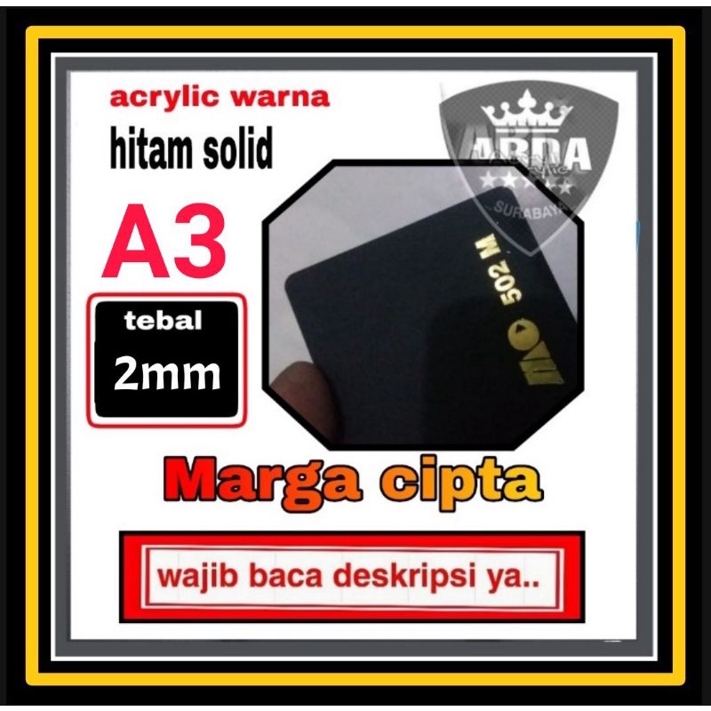 Jual Akrilik hitam solid 2mm A3/acrylic black solid /akrilik marga ...