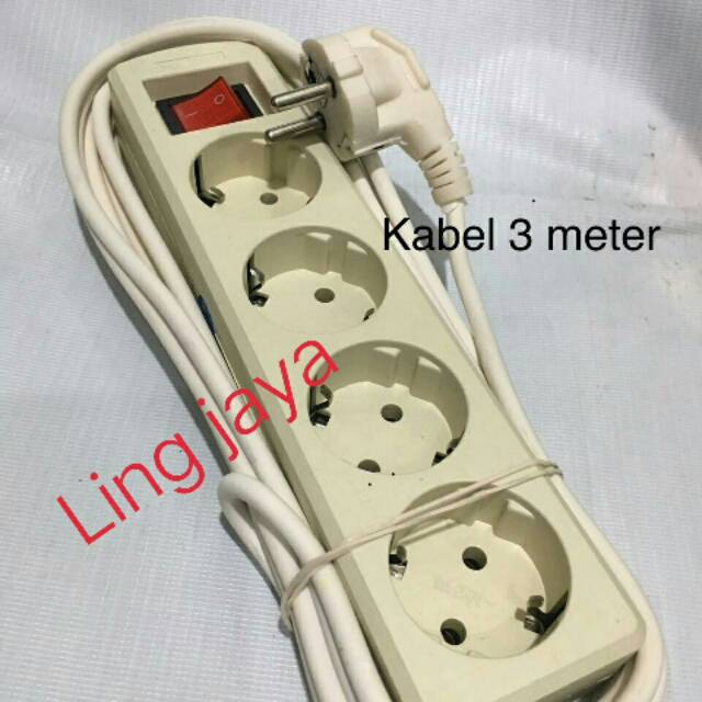 Jual Terminal Kabel Terminal Stopkontak 3meter 4 lubang + Saklar ...