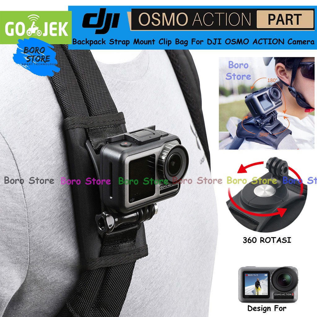 Jual Backpack Strap Mount Clip Bag Clamp For DJI OSMO ACTION 4K Camera ...