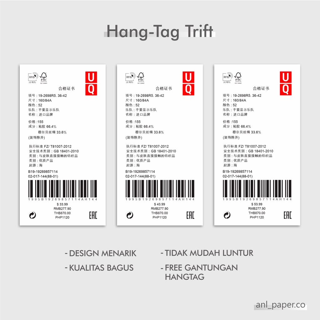 Jual Hang Tag Desain Price Tag Label Baju Hangtag Toko Hangtag Logo ...