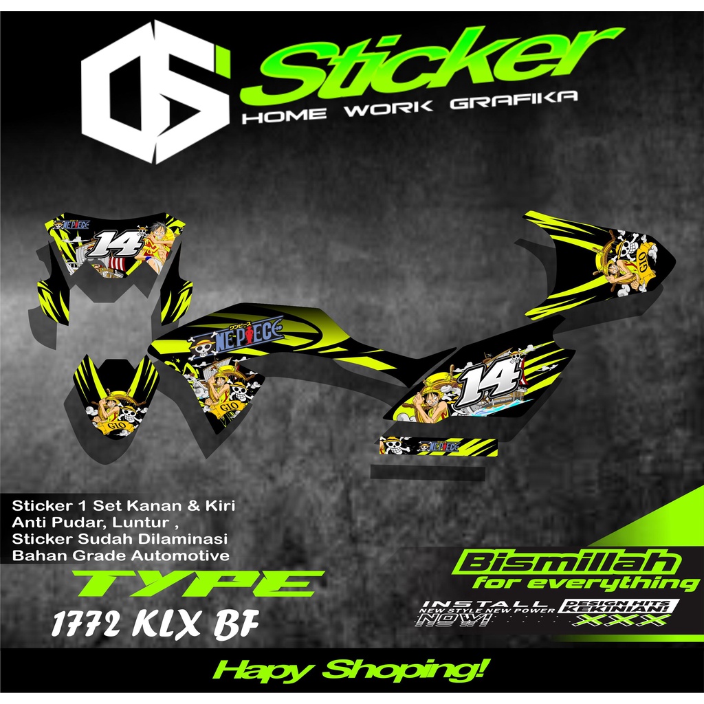 Jual 1772 Sticker Striping Motor KLX BF/G/SE List Variasi Motif Anime ...