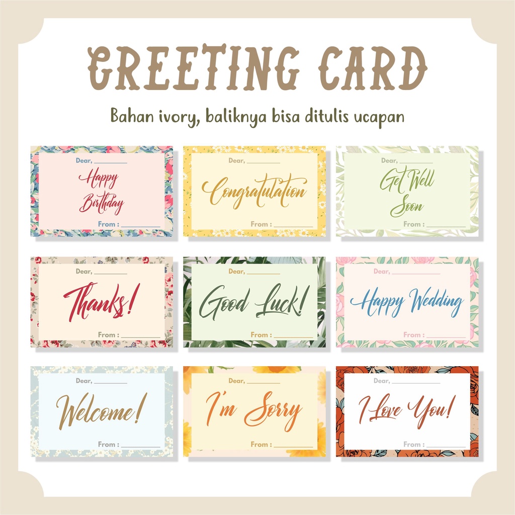 Jual GREETING CARD KARTU | KARTU UCAPAN | GIFT | HADIAH | KADO | BISA ...