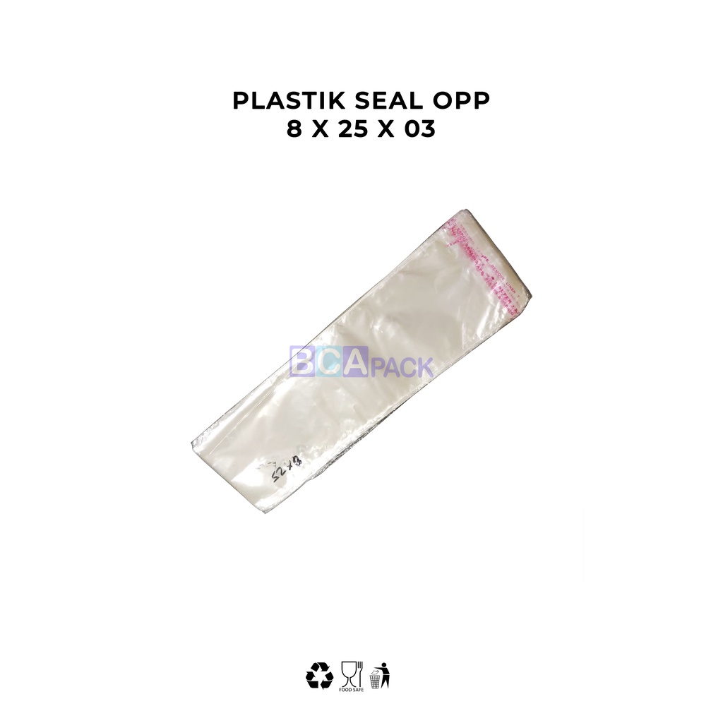 Jual KEMASAN PLASTIK SEAL OPP 8 X 25 X 03 - PLASTIK BENING - 100 LEMBAR | Shopee Indonesia