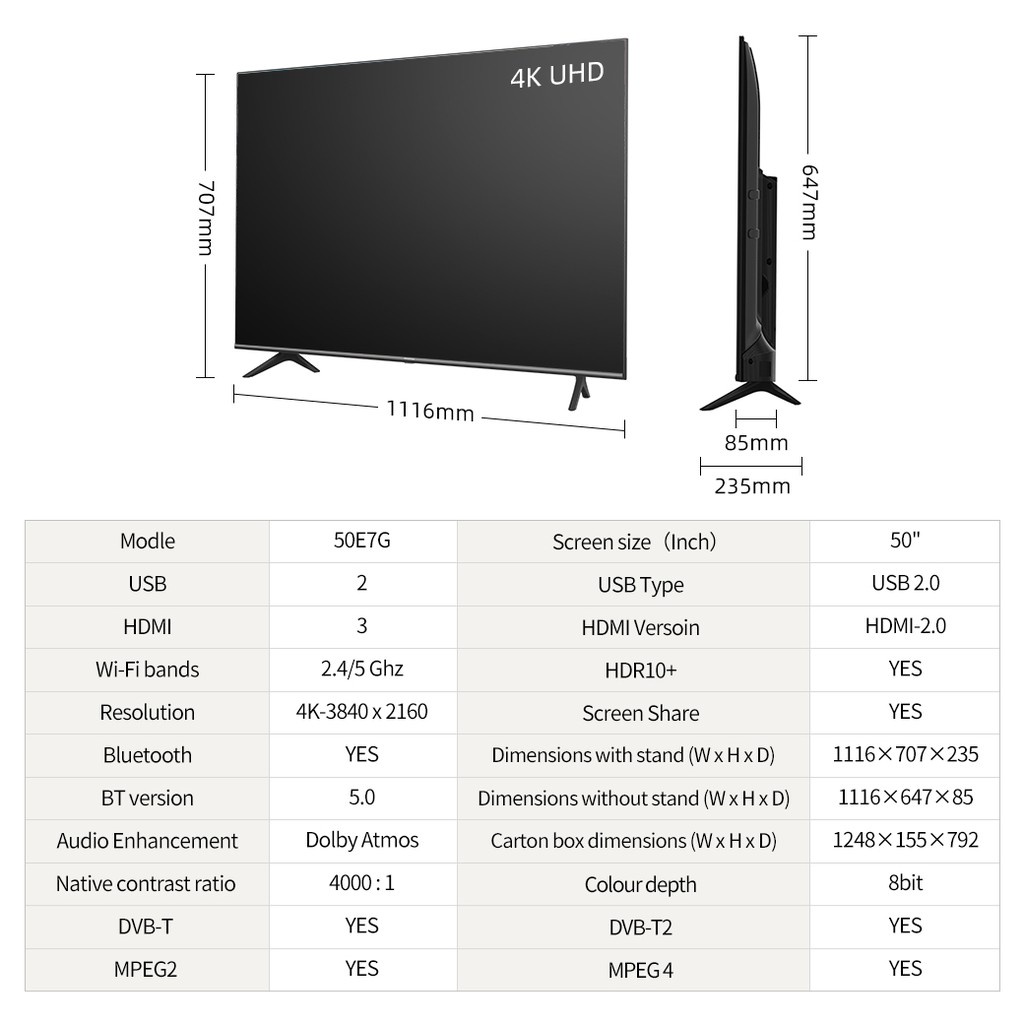 Jual Hisense 50 inch 4K UHD Android Smart TV - Bezelless Design - Dolby ...