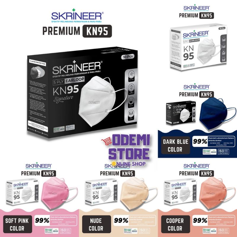 Jual SKRINEER Premium KN95 Masker KN95 5 PLY Earloop | Shopee Indonesia