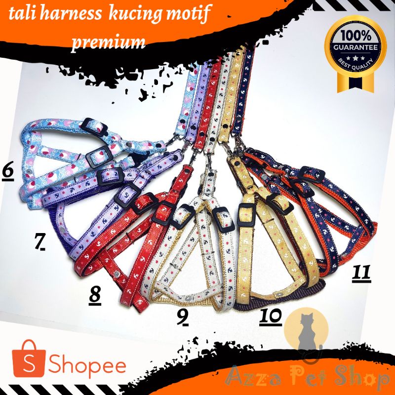 Jual tali harness kucing model Y motif premium / tali body harness ...