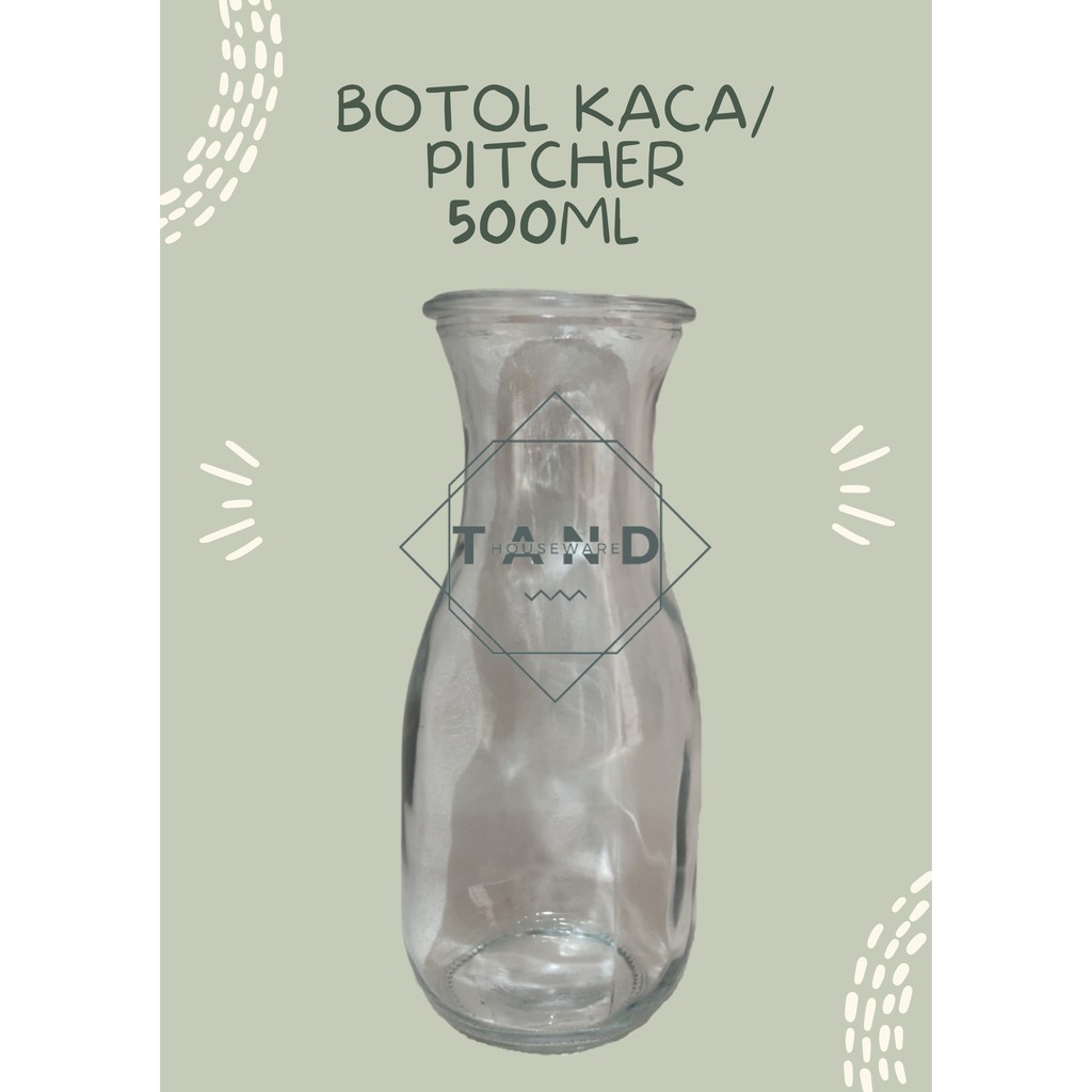 Jual BOTOL KACA KARAFE GLASS PITCHER BENING VAS BUNGA UKURAN 500ML ...