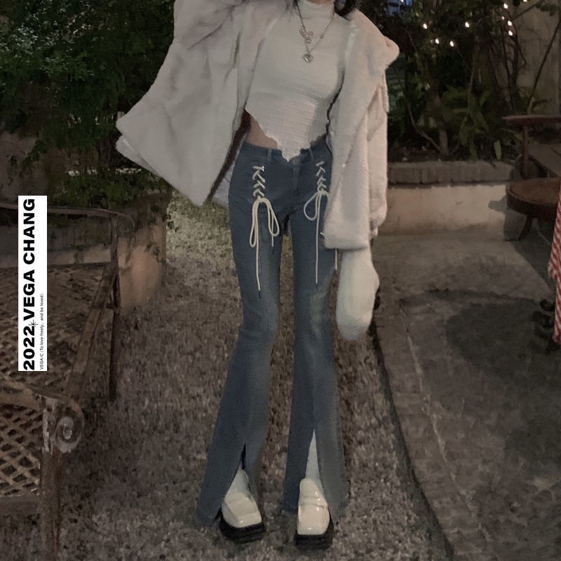 Jual Red Desain Eropa dan Amerika rasa celana jeans berpinggang tinggi ...