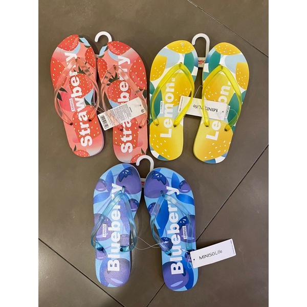 Jual FRUIT SERIES WOMEN'S LEMON STRAWBERRY BLUEBERRY PRINT FLIP FLOPS ...