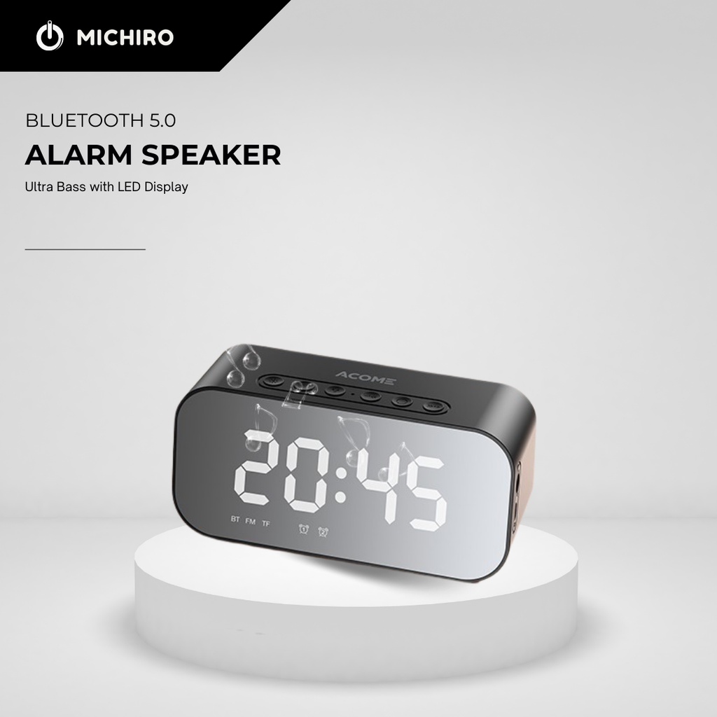 Jual Michiro Speaker Jam Alarm Meja dengan Display LED Model Cermin ...