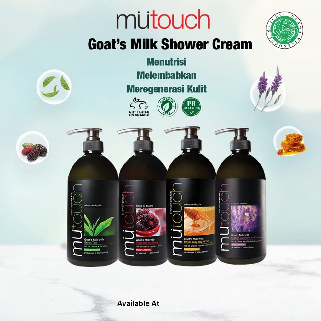 Jual Mu Touch Goats Milk Shower Cream Pump 1000ml | MuTouch Sabun Mandi ...