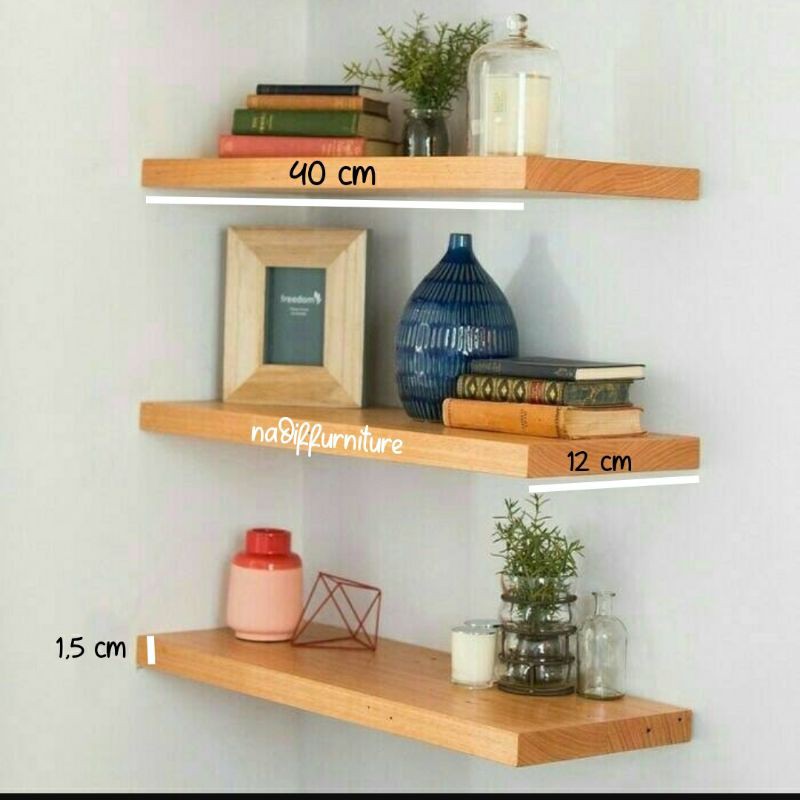 Jual rak dinding kayu minimalis 40 cm | Shopee Indonesia