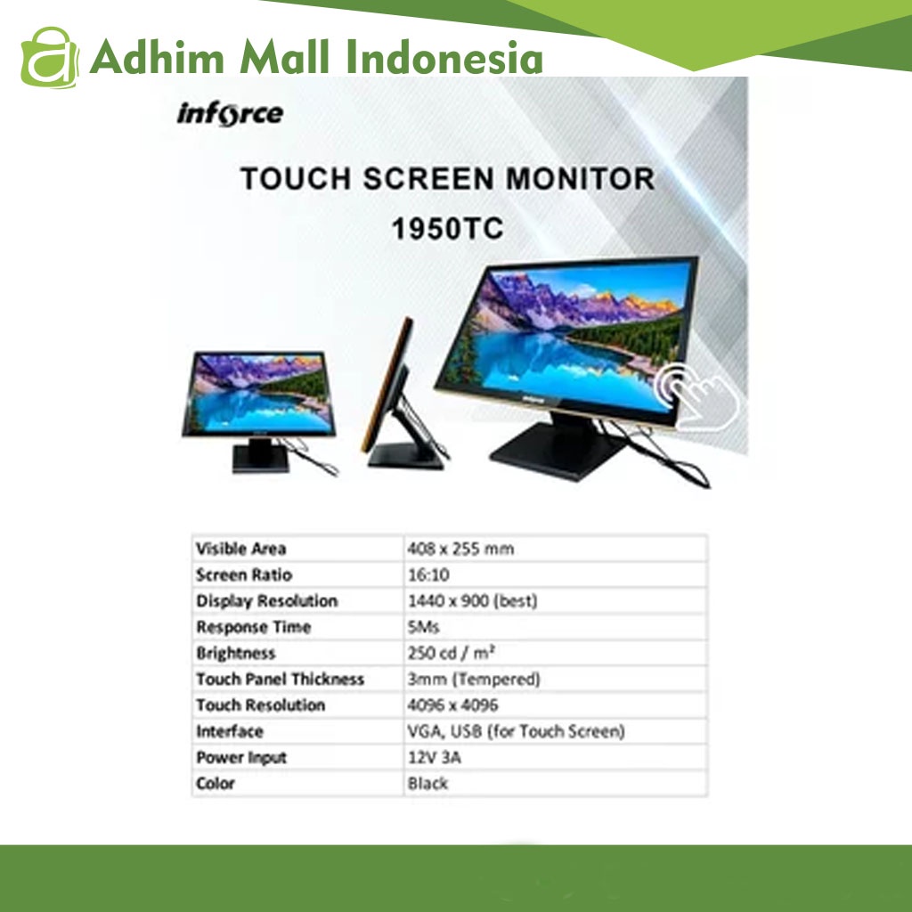 Jual INFORCE TOUCH SCREEN MONITOR 1950TC 19.5"INCH | Shopee Indonesia