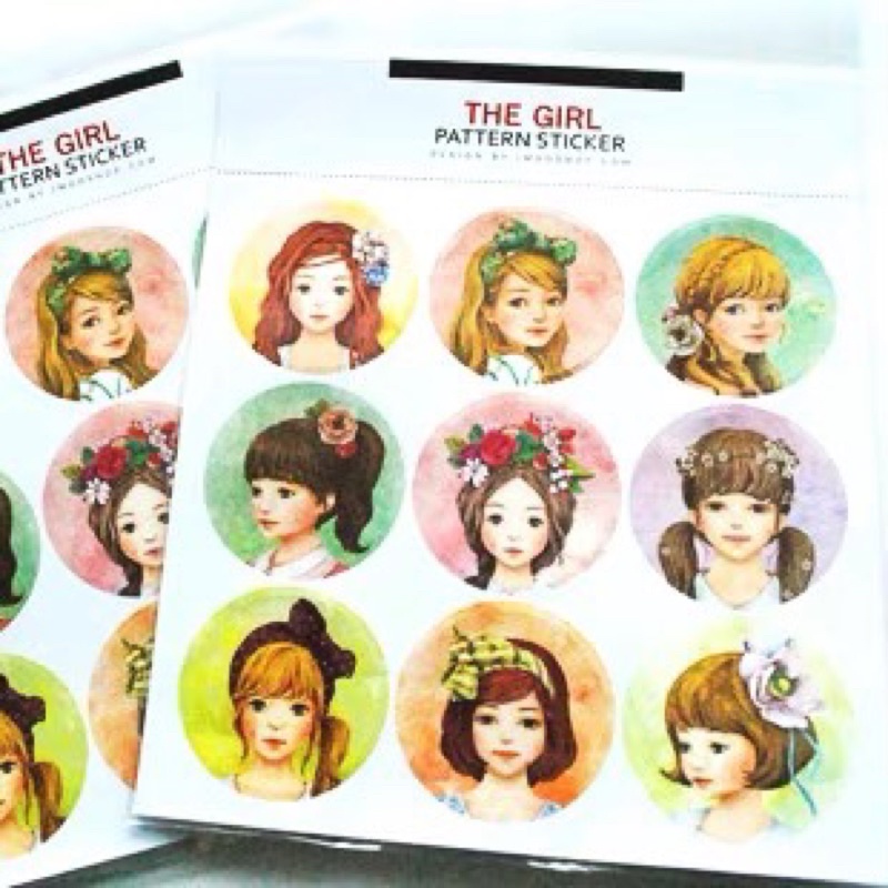 Jual sticker tema pattern the girl quality import jual perpack isi ...