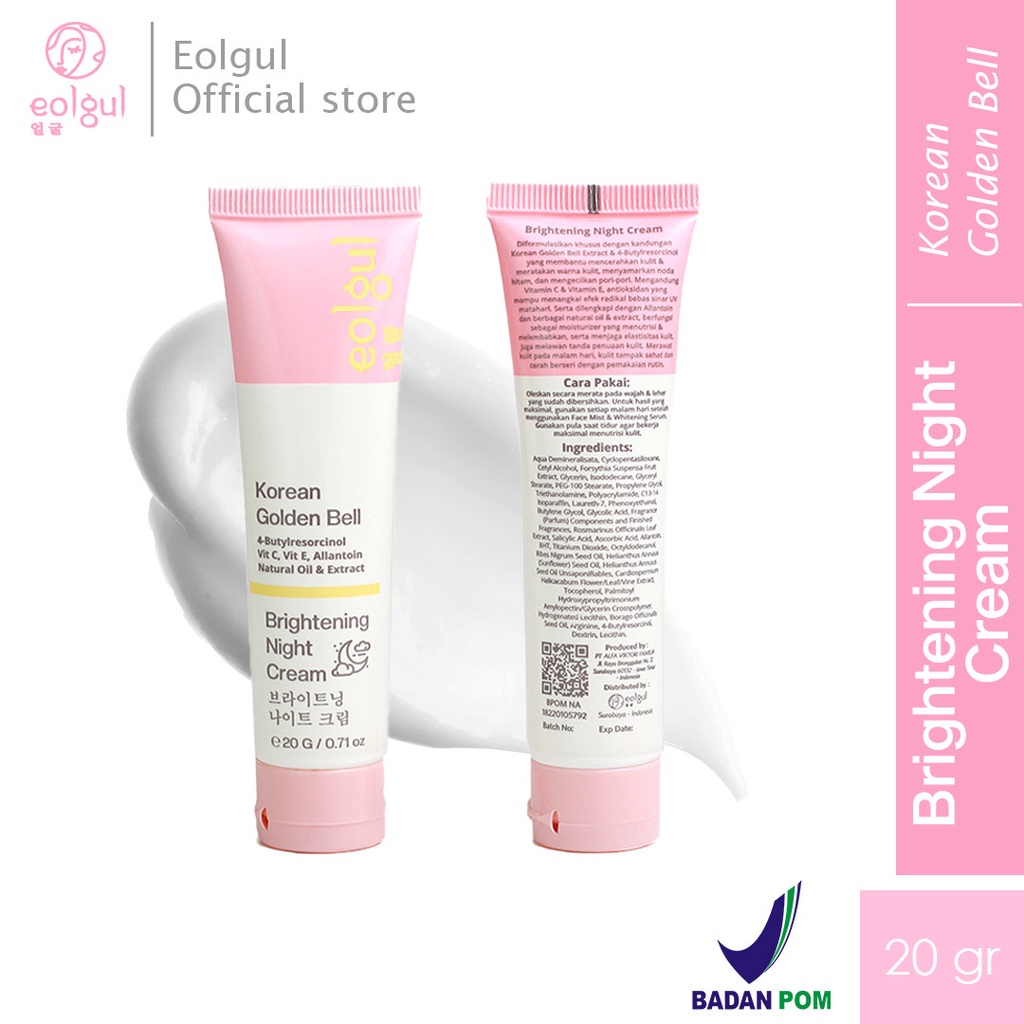 Jual EOLGUL BRIGHTENING NIGHT CREAM - Korean Golden Bell 20 gr | Shopee ...