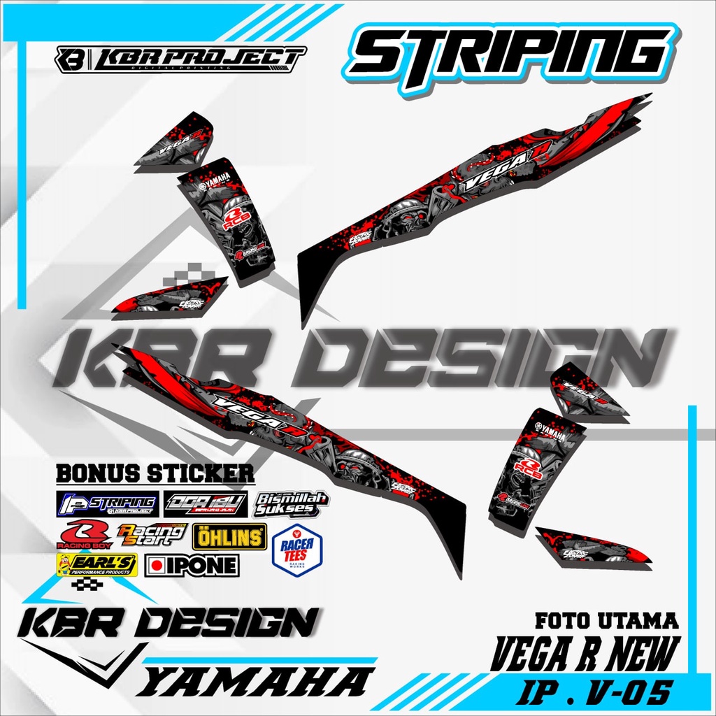 Jual VEGA R NEW (COD) STICKER STRIPING VARIASI MOTOR VEGA R NEW.05 ...