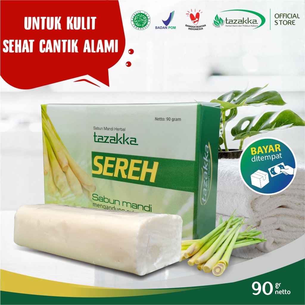 Jual herbal sabun mandi sereh tazakka sabun sereh original tazakka ...
