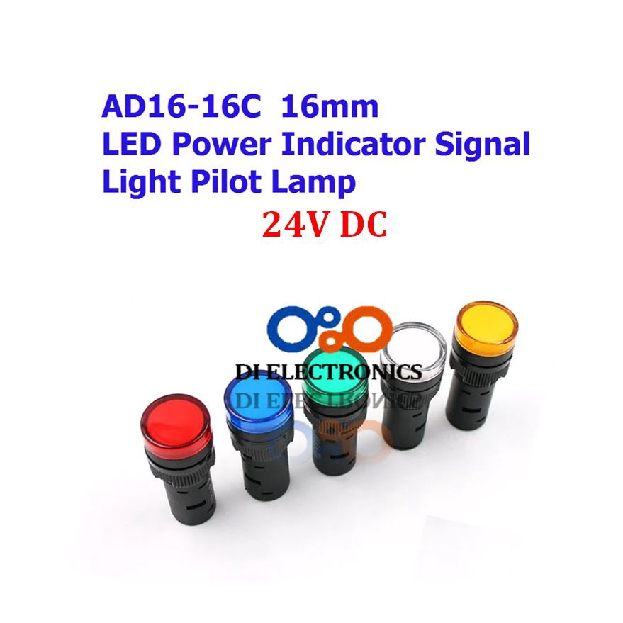 Jual 16mm Pilot Lamp AD16-16C 24v DC Lampu Indikator LED Signal Color ...