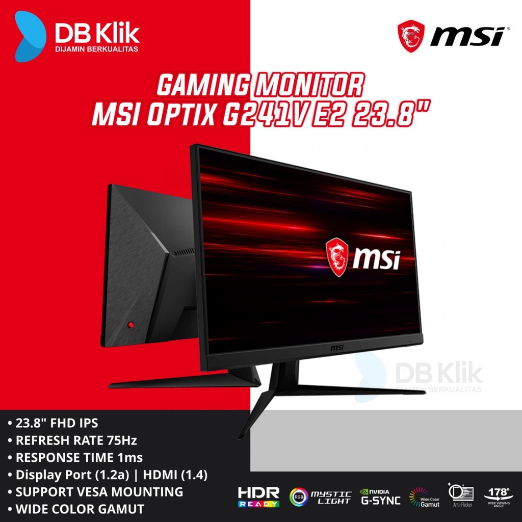 Jual LED Monitor Gaming MSI Optix G241V E2 23.8" 75Hz FHD | HDMI DP ...
