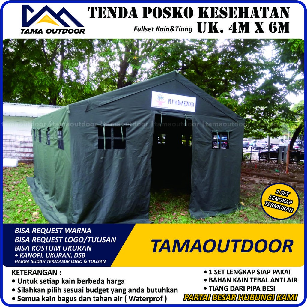 Jual Tenda Posko Family TNI Militer - Uk. 4M x 6M Army Tamaoutdoor ...