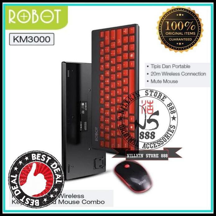 Jual Keyboard+Mouse Bundle Wireless Gaming Key Board Portable Robot ...