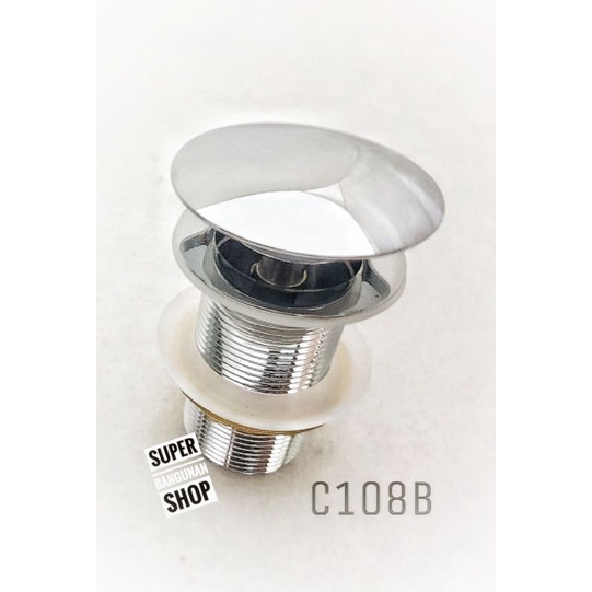 Jual Afur Wastafel Pencet Kuningan C108B Non Over Flow / Afur Kepala Sifon / Siphon Wastafel ...