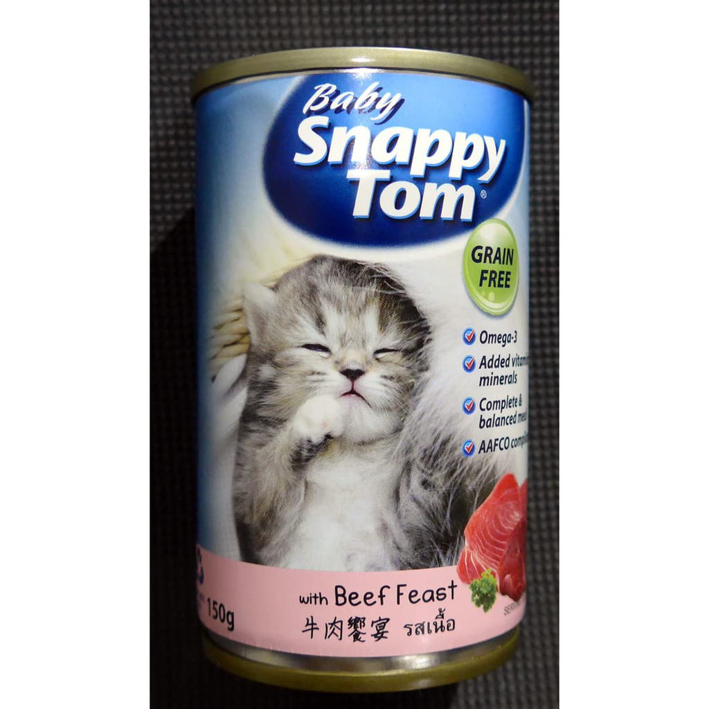 Jual Makanan Kucing Baby Snappy Tom Beef Feast 15 pcs x 150g | Shopee ...