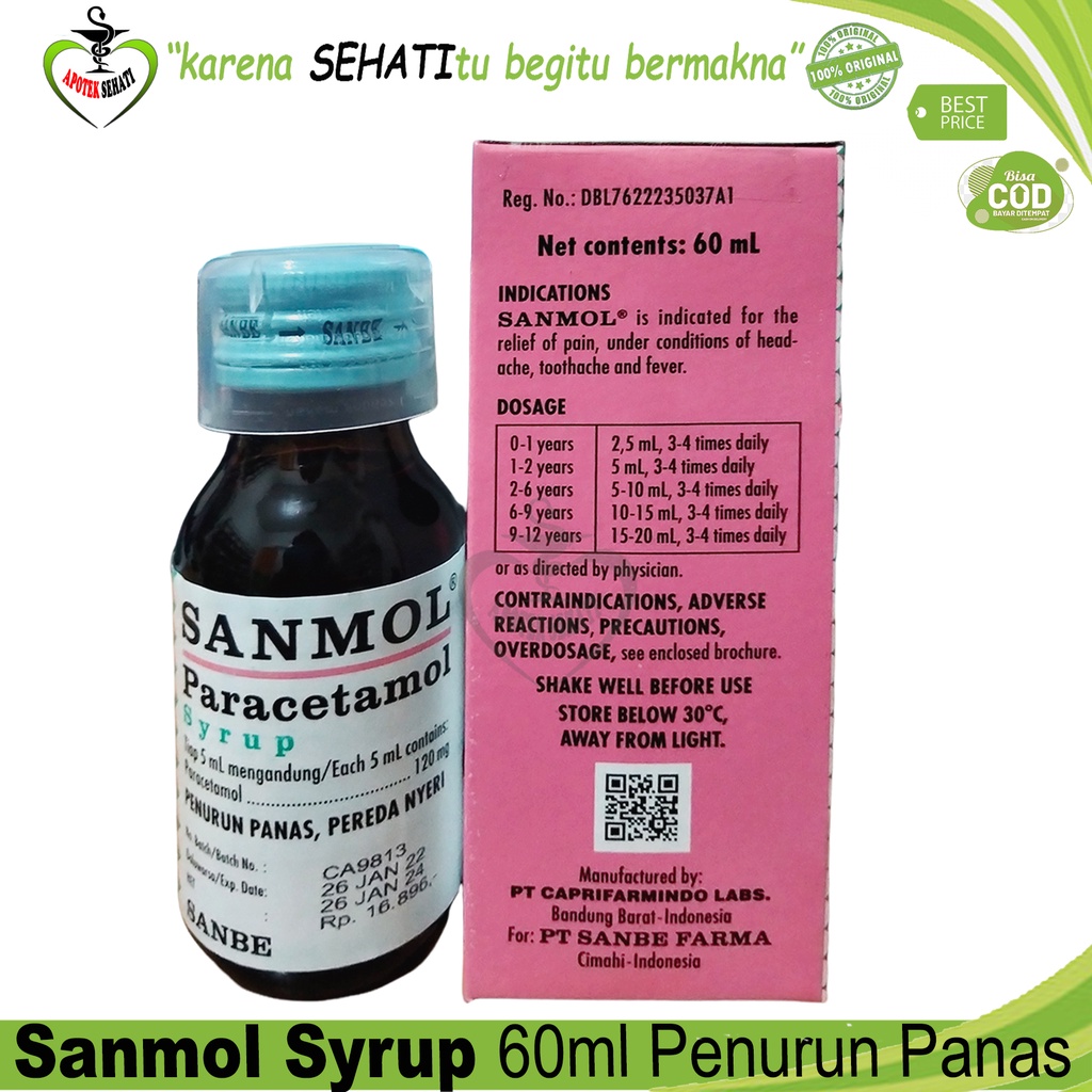 Jual Sanmol Syrup Sirup Paracetamol Sanbe Penurun Panas | Shopee Indonesia