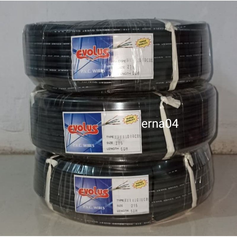 Jual KABEL Listrik/Audio Serabut HYO 2X1.5 (50m) Evolus Hitam | Shopee Indonesia